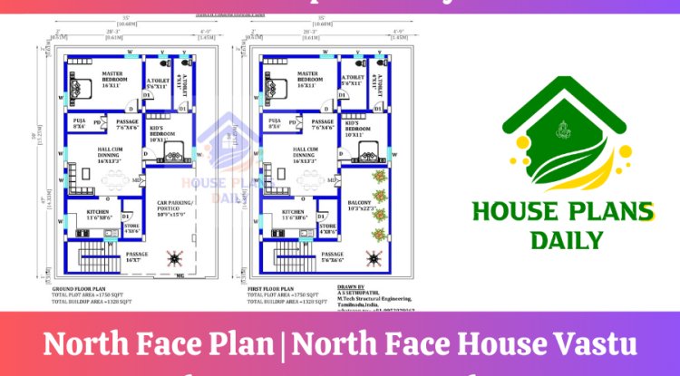 North Face Plan | North Face House Vastu Plan | 35x50 House Plan ...
