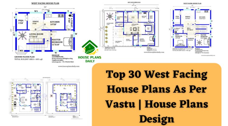 Top 30 West Facing House Plans As Per Vastu | House Plans Design